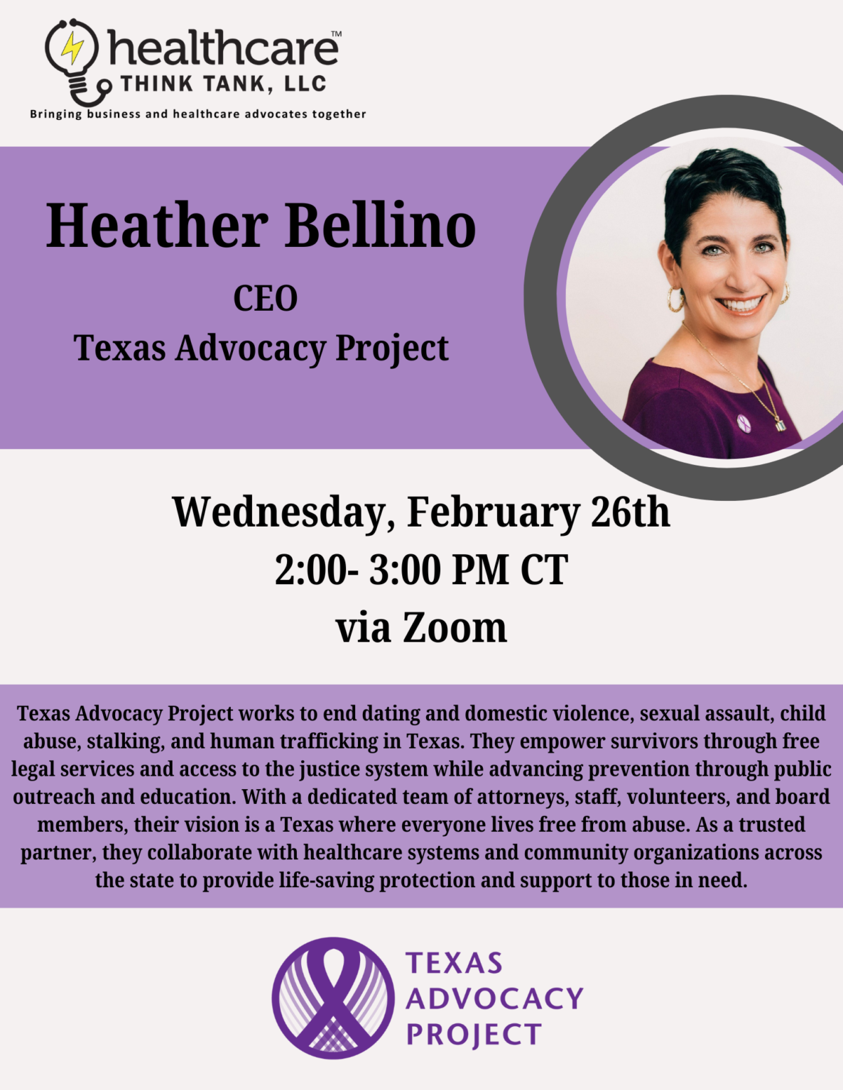 Texas Advocacy Project: Envisioning a Safer Texas | Healthcare Think Tank